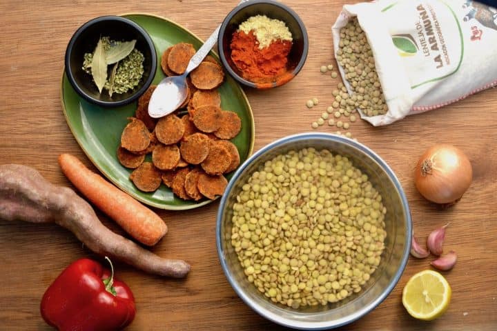Spanish Lentil Stew with Vegan Chorizo - Vegan on Board Recipes