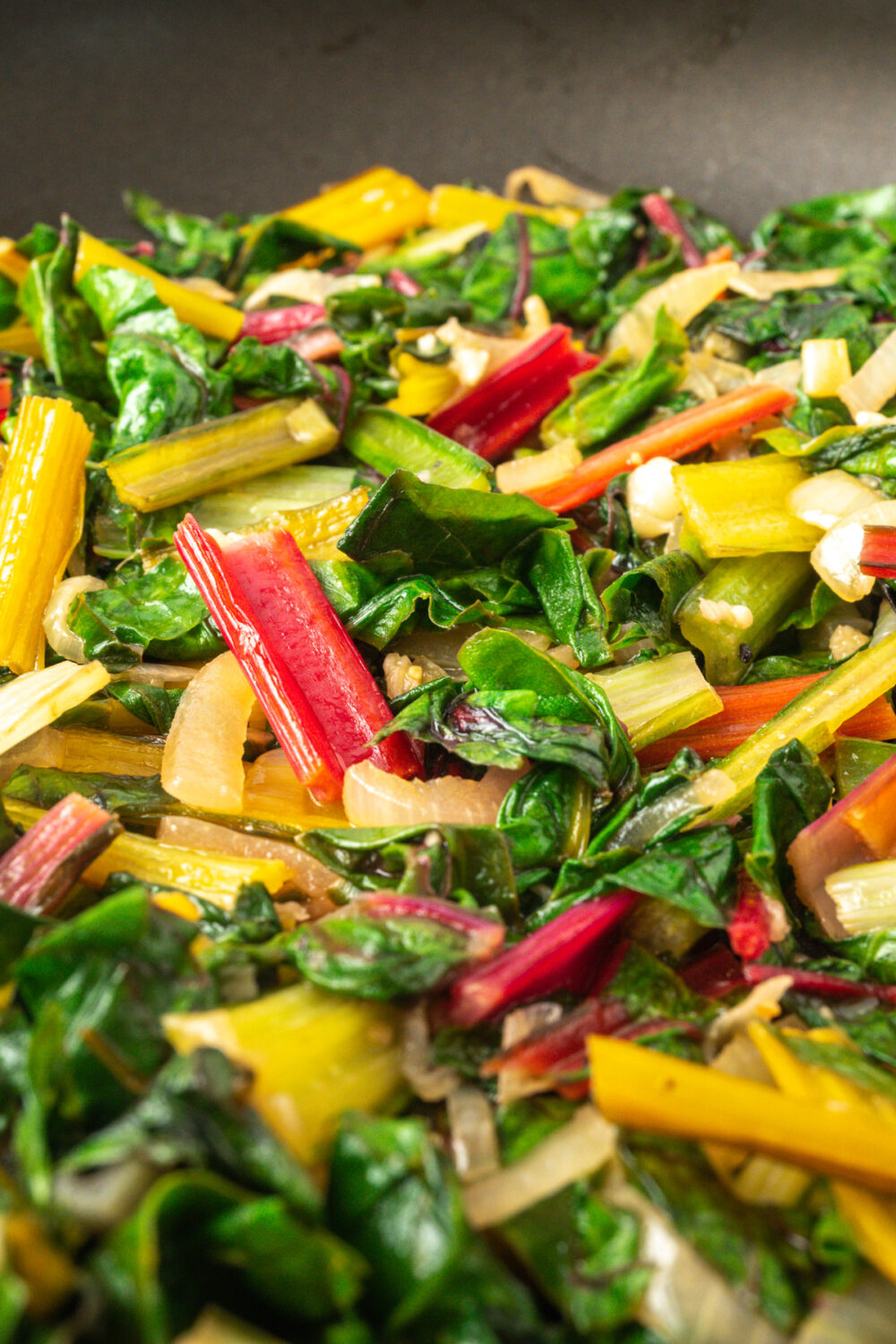Sauteed Rainbow Chard - Vegan on Board