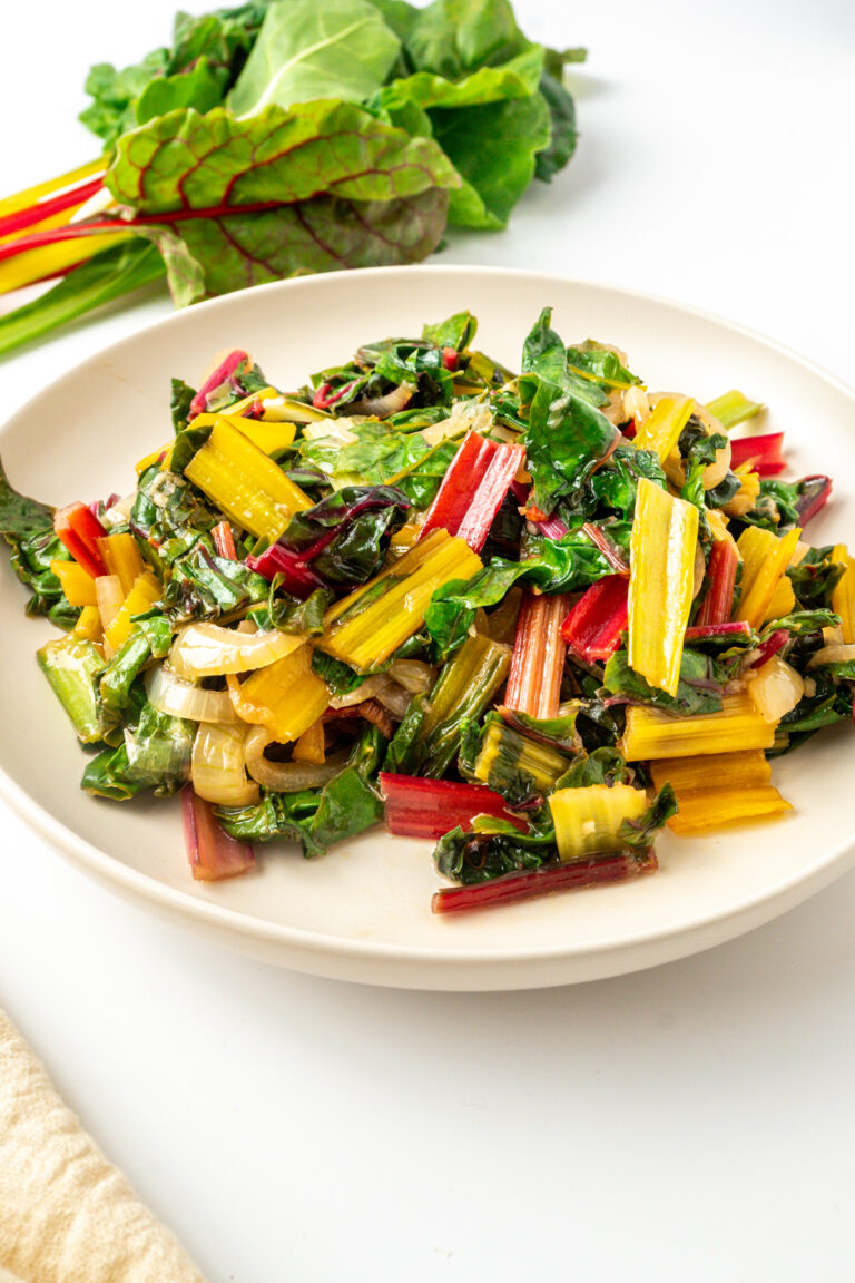 Sauteed Rainbow Chard - Vegan on Board